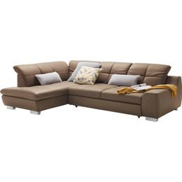 Ecksofa, B:292cm H:89cm T:212cm, braun, SET ONE BY Musterring, 100% Polyester, Wohnzimmer, Sofas, "SO 1200 inkl. Sitztiefen- & R&uuml;ckenverstellung f&uuml;r