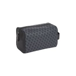 Herren Kulturbeutel "AOP TEXTURED DOPP KIT", Calvin Klein Jeans, schwarz, Lederimitat, Taschen, Schminktasche, Kosmetiktasche, Essential Bag mit CK