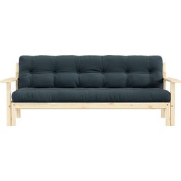 Schlafsofa Karup Design, B:190cm H:14cm T:92cm, blau, Jugendzimmer, Sofas, "Unwind", Mit Holzstruktur, inkl. Futonmatratze, Liegefl&auml;che 130x190 cm