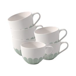 Villeroy & Boch VILLEROY & BOCH Tasse "Kaffeetassen Fleur Couleur 160 ml 6er Set", 6,5cm, 160ml, 6, gr&uuml;n, Trinkgef&auml;&szlig;e, Sp&uuml;lmaschinenfest, Mikrowellensicher