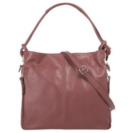 Samantha Look Damen Shopper, rosa, Leder, leicht gl&auml;nzend, unifarben, Taschen, echt Leder, Made in Italy