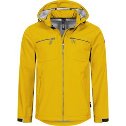 LPO Herren Softshelljacke "LAC SIMARD NEW II Men", gelb, Gr. 48, 96% Polyester; 4% Elasthan, Jacken, mit abnehmbarer Kapuze
