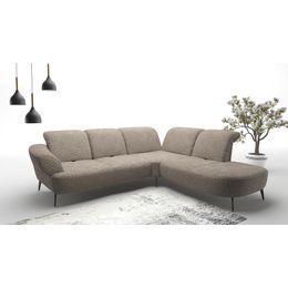Sit & More Ecksofa SIT & MORE, B:302cm H:91cm T:270cm, braun, 100% Polyester, Wohnzimmer, Sofas, "Dance, L-Form, inkl. Sitztiefenverstellung", inkl. Click&Seat,
