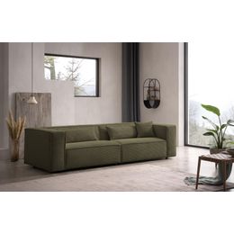 3-Sitzer, B:275cm H:66cm T:101cm, gr&uuml;n, LeGer Home by Lena Gercke, 100% Polyester, Sofas, "PIARA, Couch mit Kedernaht, Sofa in Cord, Leinenoptik o.