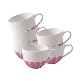 Villeroy & Boch VILLEROY & BOCH Tasse "Kaffeetassen Fleur Couleur 160 ml 6er Set", 6,5cm, 160ml, 6, pink, Trinkgef&auml;&szlig;e, Sp&uuml;lmaschinenfest, Mikrowellensicher