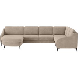 Sit & More Wohnlandschaft SIT & MORE, B:372cm H:90cm T:227cm, beige, 100% Polyester, Sofas, "Soul U-Form", wahlweise mit Bettfunktion und Schubkasten