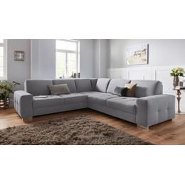 Sit & More Ecksofa SIT & MORE, B:276cm H:82cm T:271cm, grau, Struktur (100% Polyester);Struktur fein (95% Polyester, 5% Polyamid), Wohnzimmer, Sofas, "Santorini