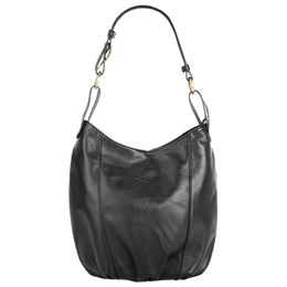 Samantha Look Damen Shopper, schwarz, Leder, unifarben, Taschen, echt Leder, Made in Italy