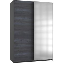 Schwebet&uuml;renschrank wimex, B:135cm H:198cm T:64cm, grau, Holzwerkstoff, Schr&auml;nke, "Herne", Mit Spiegelt&uuml;r