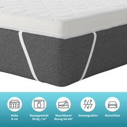 Topper OTTO HOME, B:160cm H:8cm L:200cm, wei&szlig;, Komfortschaum, Topper, "Polly Plus XXL ECO, Topper ideal f&uuml;r Boxspringmatratzen", Topper in 90x200,
