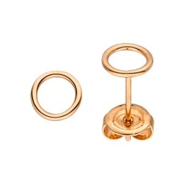 Jobo Damen Paar Ohrstecker "Kreis", 6,9mm, Edelstahl, rosa, Edelstahl, Ohrringe, Edelstahl ros&eacute;goldfarben