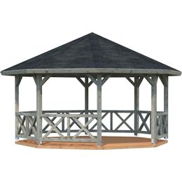 Holzpavillon Palmako, grau, Garten, Pavillons, "Betty", BxT: 551x551 cm, grau
