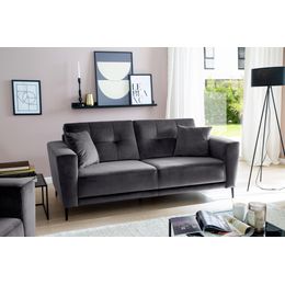 3-Sitzer TRENDS BY HG, B:196cm H:86cm T:89cm, grau, Sofas, "Barcelona", mit Metallfu&szlig;, frei im Raum stellbar