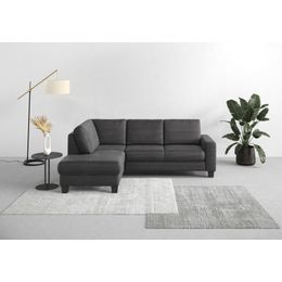 Ecksofa Home Affaire, B:236cm H:91cm T:170cm, grau, 100% Polyester, Wohnzimmer, Sofas, "Summer L-Form", mit Ottomane, mit oder ohne Bettfunktion und