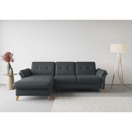 Sit & More Ecksofa SIT & MORE, B:268cm H:90cm T:176cm, grau, Wohnzimmer, Sofas, "G&ouml;teborg", Sitztiefenverstellung und Federkern, wahlweise mit Bettfunktion