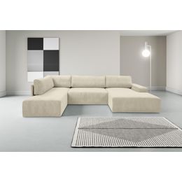 Wohnlandschaft WERK2, B:325cm H:85cm T:190cm, beige, 90% Polyester, 10% Nylon, Sofas, "Rotterdam, U-Form, in kuschelweichem Cord oder Breitcord.