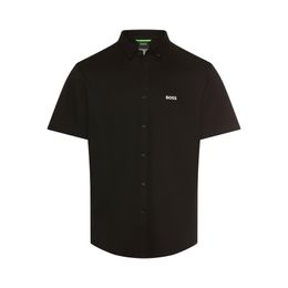 BOSS Green Herren Kurzarmhemd "B Motion S", schwarz, Gr. S, unifarben, Jersey, Obermaterial: 100% Baumwolle, Hemden, softe Baumwolle,