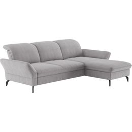 Sit & More Ecksofa SIT & MORE, B:267cm H:88cm T:200cm, silber, 90% Polyester, 10% Polyamid, Wohnzimmer, Sofas, "Leandro L-Form", Wahlweise mit Bett-, Kopfteil -