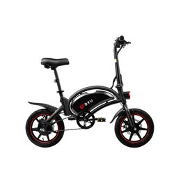 E-Bike DYU "DYU D3S", schwarz, Elektrofahrr&auml;der, 14 Zoll (35,56cm)