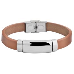 Adelia&acute;s ADELIA ́S Damen Armband "Unisex Armband aus Leder 21 cm", 21cm, Lederbraun, Leder, Armb&auml;nder, Perfekt zum Verschenken an besondere Menschen