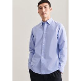 Seidensticker Herren Businesshemd "X-Slim", blau, Gr. 44, unifarben, 100% Baumwolle, Hemden, X-Slim Langarm Button-Down-Kragen Uni