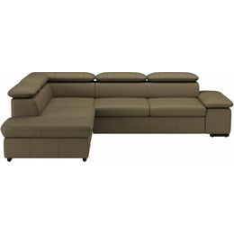 Sit & More Ecksofa SIT & MORE, B:272cm H:73cm T:226cm, gr&uuml;n, NaturLEDER;Spannstoff, Wohnzimmer, Sofas, "Alcudia L-Form", mit Armteilverstellung, optional