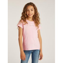 M&auml;dchen T-Shirt "MICRO MONOGRAM TOP", pink, Gr. 16, Calvin Klein Jeans, Single Jersey, Obermaterial: 100% Baumwolle, Shirts, f&uuml;r Kinder bis 16 Jahre