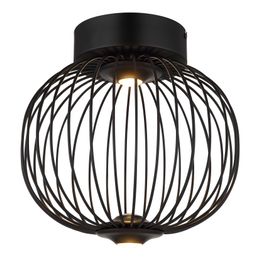 Globo LIGHTING Deckenleuchte "GALWAY", &Oslash; 30cm H: 30cm, 1 Stk.schwarz matt, Wohnzimmer, Leuchten, Deckenlampe Metallst&auml;be 3 Stufen 3000K DM 30cm