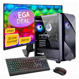 GAMEMAX Gaming-PC-Komplettsystem "MegaDeal Striker 2731 AMD Ryzen 7 5700X 16GB 1TB SSD RTX 5060", Microsoft Windows 11 Home (64 Bit), 16 GB RAM 1.000
