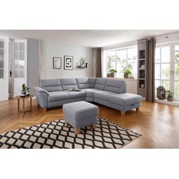Ecksofa Home Affaire, B:262cm H:89cm T:235cm, grau, Luxus-Microfaser ALTARA NUBUCK (100% Polyester);Struktur (100% Polyester);Luxus-Microfaser