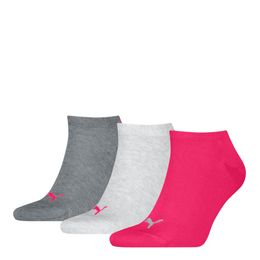 Puma Damen Sneakersocken "Puma UNISEX SNEAKER PLAIN 3P", Gr. 35, rosa, Baumwollmischung, Socken, mit kleinem Logo