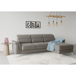 Sit & More Ecksofa SIT & MORE, B:258cm H:85cm T:170cm, braun, 100% Polyester, Wohnzimmer, Sofas, "Sinatra L-Form", mit Recamiere, optinal mit