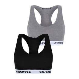 Chiemsee Damen Sport-Bustier, Gr. XSmedium grau, schwarz, 95% Baumwolle, 5% Elasthan, BHs