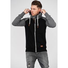 behype Herren Sweatjacke "HENRAY", schwarz, Gr. M, mehrfarbig, 70% Baumwolle, 30% Polyester, Sweatjacken, mit erh&ouml;htem Kragen