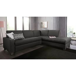Ecksofa DOMO collection, B:243cm H:84cm T:209cm, grau, Struktur fein (100% Polyester);Luxus-Microfaser (100% Polyester);Luxus-Microfaser in