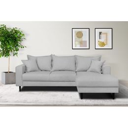 Ecksofa Home Affaire, B:230cm H:76cm T:150cm, grau, 100% Polyester, Wohnzimmer, Sofas, "VEYRAS L-Form, hoher Sitzkomfort, Ma&szlig;e B/T/H: 230/150/76 cm",