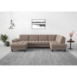 Sit & More Wohnlandschaft SIT & MORE, B:338cm H:88cm T:172cm, grau, 90% Polyester 10%Polyamid, Sofas, "Westham U-Form", wahlweise mit Bettfunktion, Bettkasten,