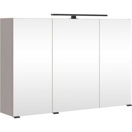 Spiegelschrank Welltime, B:100cm H:64cm T:20cmkaschmir, MDF, Badezimmer, Schr&auml;nke, "SALVADA, 3D-Spiegelschrank 100 cm, ged&auml;mpfte Scharniere,