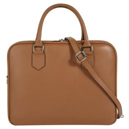 CLUTY Damen Aktentasche, braun, Leder, leicht gl&auml;nzend, unifarben, Taschen, echt Leder, Made in Italy