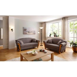 2-Sitzer Home Affaire, B:159cm H:83cm T:81cm, braun, Sofas, "Milano Vintage", mit Federkern, Bezug in Lederoptik, incl. Zierkissen