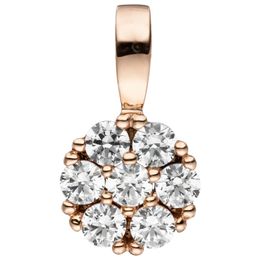 Kettenanh&auml;nger Jobo "Kleiner Anh&auml;nger Ros&eacute;goldanh&auml;nger 6 mm", ros&eacute;gold 333, wei&szlig;, Schmuckanh&auml;nger, Damen, Ros&eacute;gold 333, Kettenanh&auml;nger, 333 Ros&eacute;gold mit 7 Zirkonia