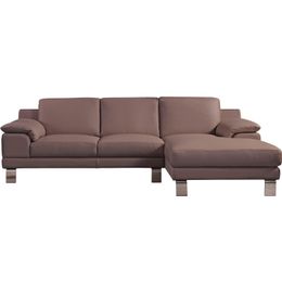 Ecksofa Egoitaliano, B:236cm H:84cm T:152cm, beige, Leder &raquo;BULL&laquo; (echtes Rindsleder). Geschliffenes, pigmentiertes und behandeltes Rindsleder mit