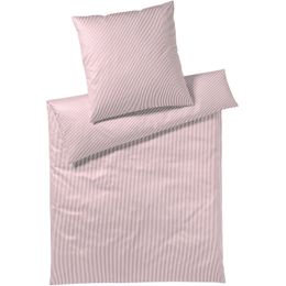 Bettw&auml;sche Elegante, rosa, Mako-Jersey, Obermaterial: 100% Baumwolle, Bettw&auml;sche, "Sister Stripe", angenehmes Hautgef&uuml;hl