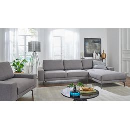 Ecksofa, B:294cm H:85cm T:178cm, braun, CREATION BY ROLF BENZ, Flachgewebe VICTORIA (41% Polyacryl 38% Polyester 21% Baumwolle), Wohnzimmer, Sofas,