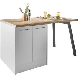 K&uuml;cheninsel, B:150cm H:91cm T:90cm, wei&szlig;, BASIC BY BALCULINA, Komplettk&uuml;chen-Sets, "Turin", Breite 150cm