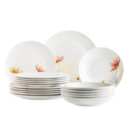 M&auml;ser M&Auml;SER Tafelservice "Amapola", 18 tlg.wei&szlig;, blau, Geschirr-Sets, mit zartem Blumendekor in Pastellfarben