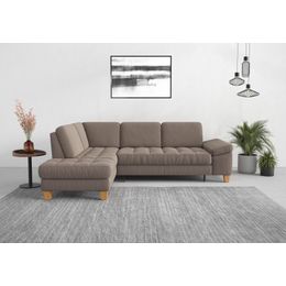 Sit & More Ecksofa SIT & MORE, B:261cm H:88cm T:179cm, grau, 90% Polyester 10%Polyamid, Wohnzimmer, Sofas, "Westham L-Form", mit Ottomane, mit oder ohne