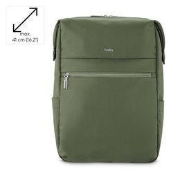 Hama Laptoprucksack "Laptoprucksack (bis 41 cm (16,2&ldquo;), wasserabweisend, gepolstert, 15 l)", B/H/T: 34cm x 44cm x 11cm, gr&uuml;n, Rucks&auml;cke, extralanger