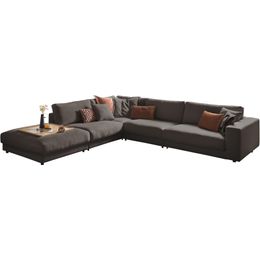 Ecksofa 3C CANDY, B:365cm H:86cm T:322cm, grau, 100% Polyester, Wohnzimmer, Sofas, "Enisa II, bequem und komfortabel, gro&szlig;es Familiensofa, L-Form",