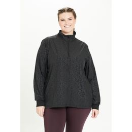 Q BY ENDURANCE Damen Laufjacke "Juliette", schwarz, Gr. 52, bedruckt, 93% Polyester, 7% Elasthan, Jacken, mit Funktionsstretch